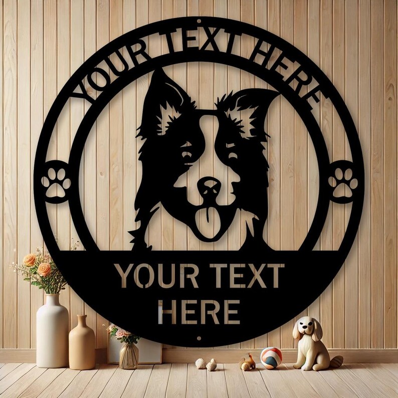 Personalized Border Collie Metal Sign | Custom Pet Gifts - Etsy