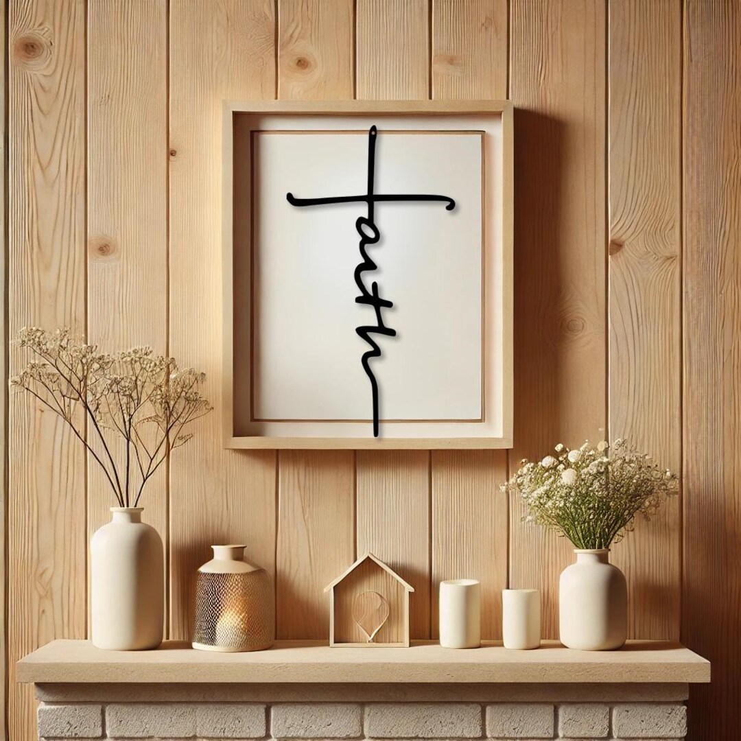 Faith Religious Cross Sign | Christian Art Decor - Etsy