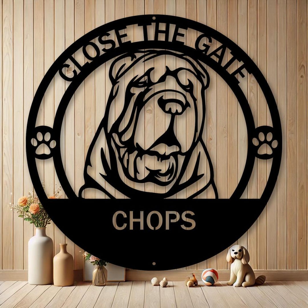 Personalized Chinese Shar Pei Metal Sign | Custom Pet Gifts - Etsy