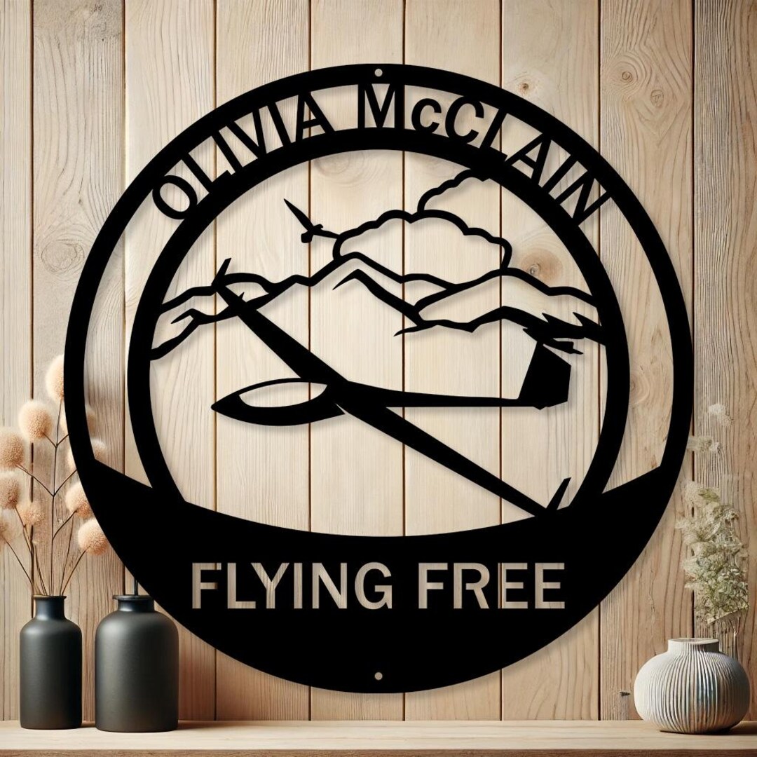 Personalized Glider Airplane Metal Sign | Custom Aviation Decor - Etsy