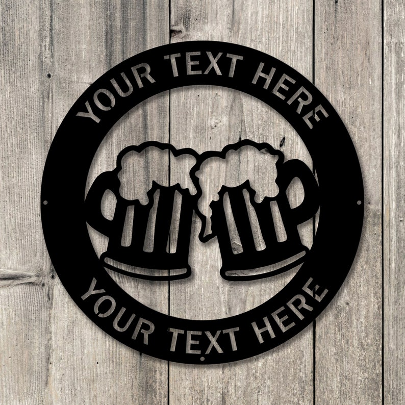 Personalized Beer Mugs Bar Metal Art Sign - Etsy