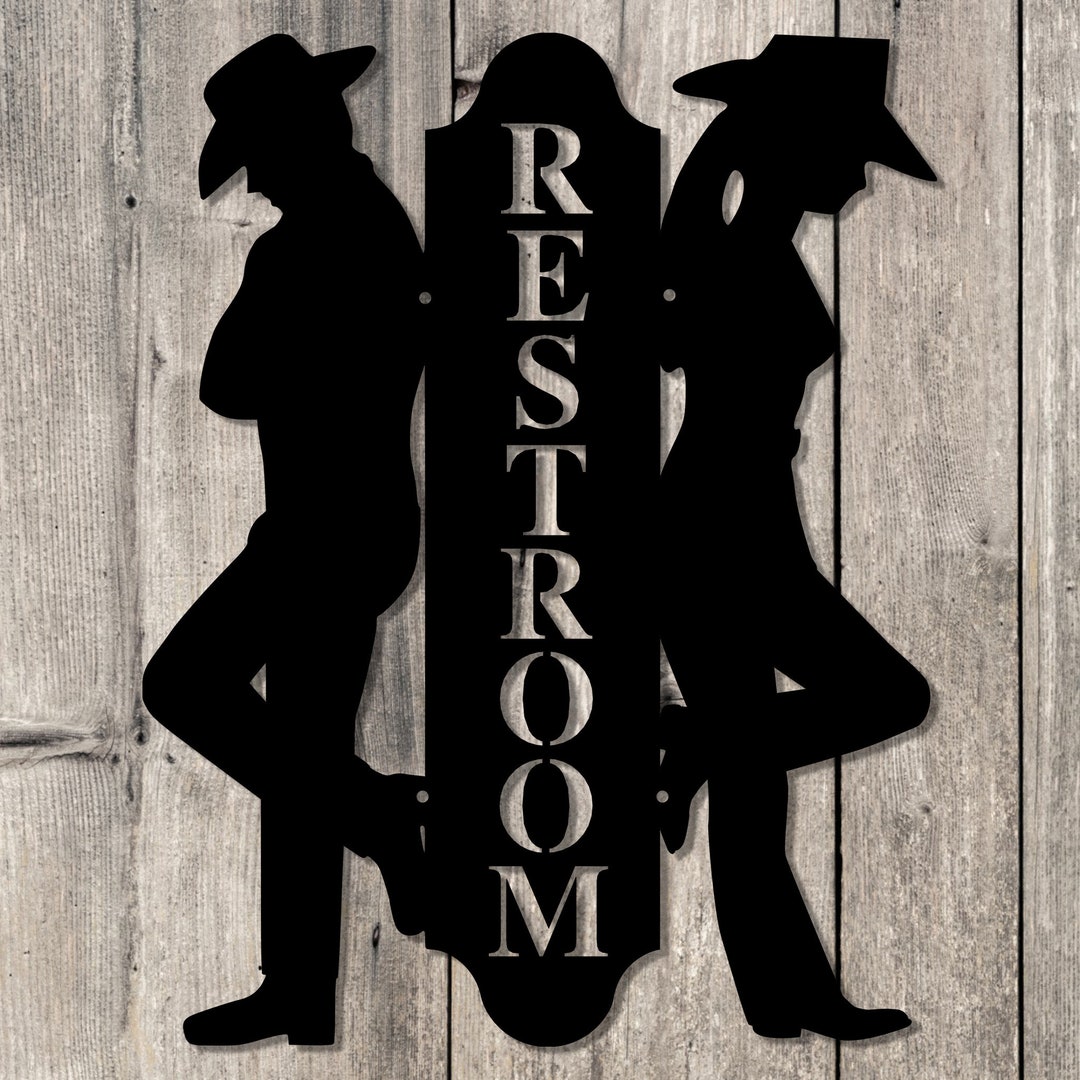 Western Universal Restroom Door Sign - Etsy