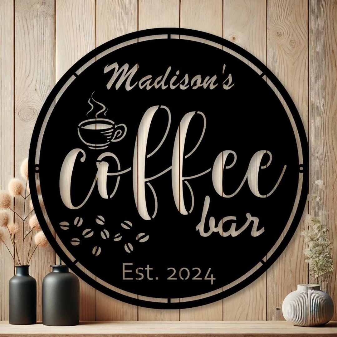 Personalized Coffee Bar Sign | Business Wall Decor - Etsy