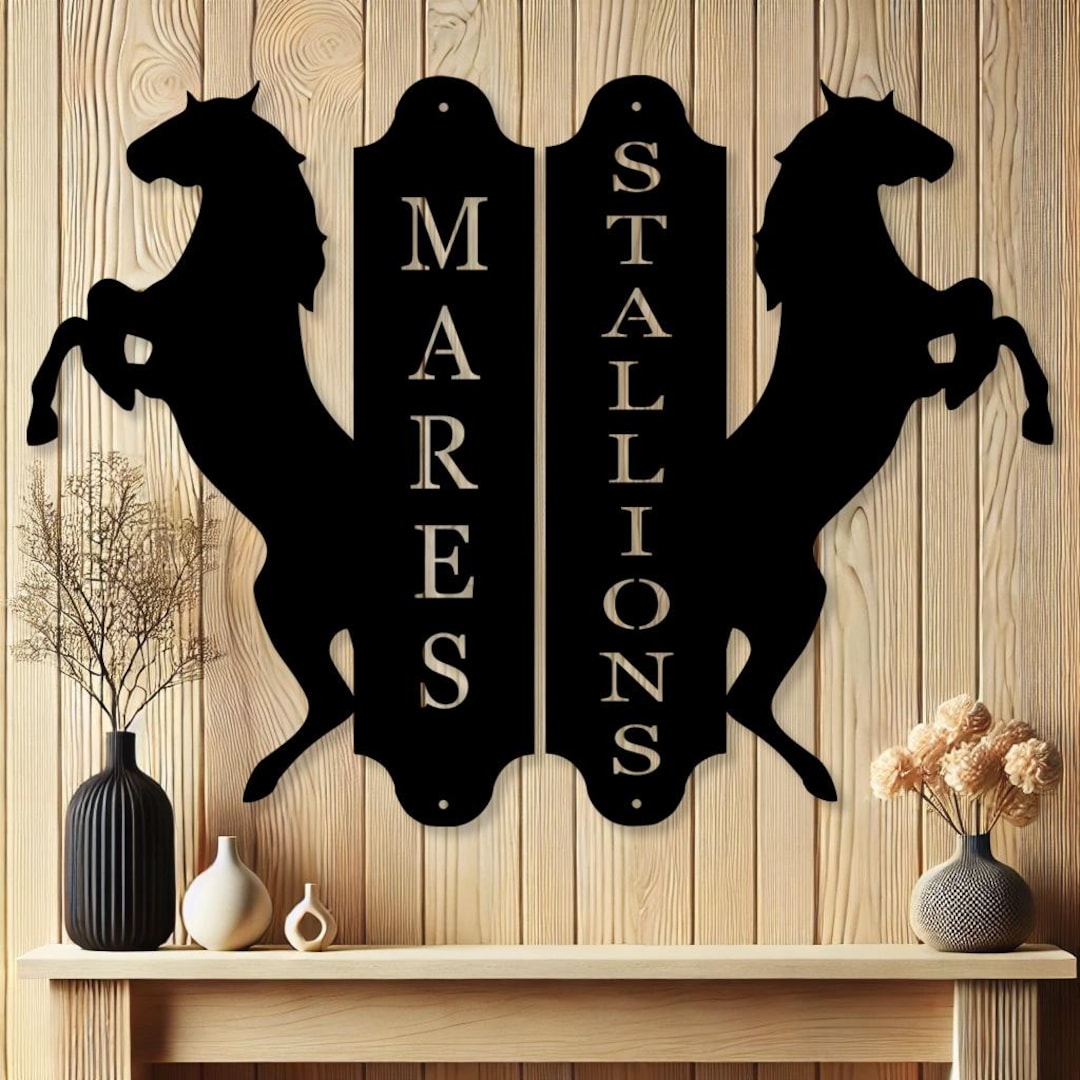 Western Restroom Horse Door Signs | Rustic Outhouse Restaurant Signage ...