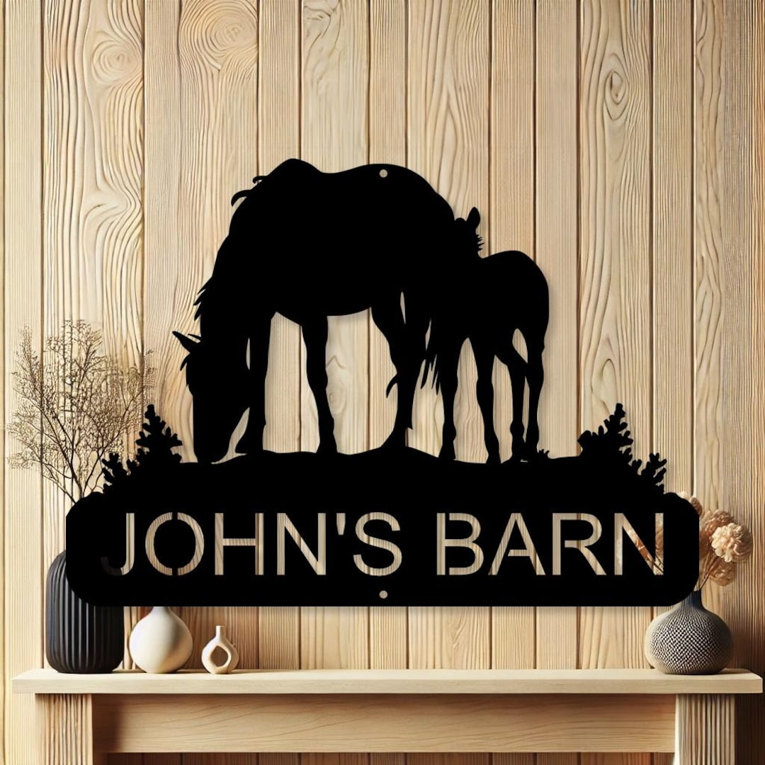 Personalized Horse Barn Stall Metal Sign | Barn Door Name Plate - Etsy