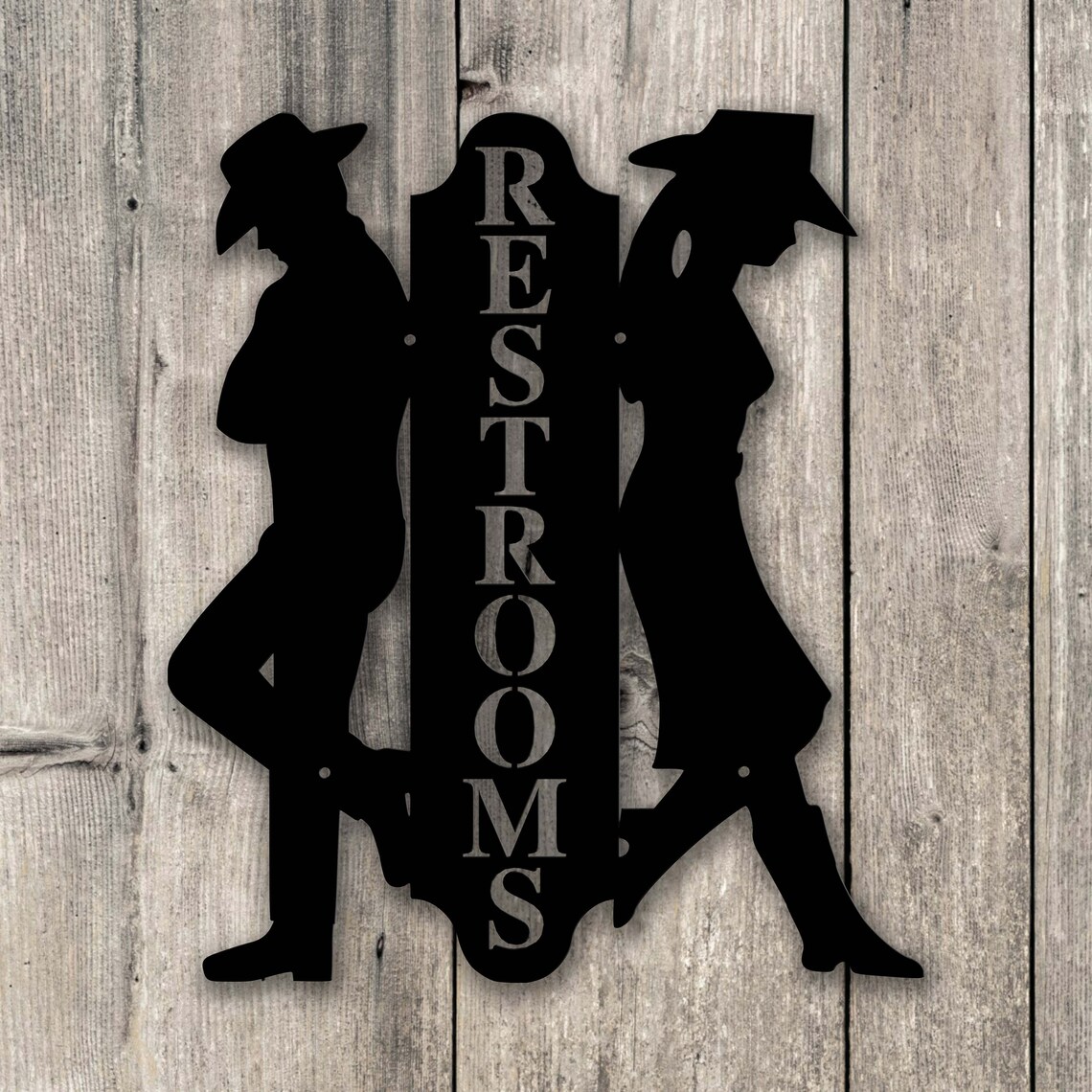 Western Universal Restrooms Door Sign - Etsy