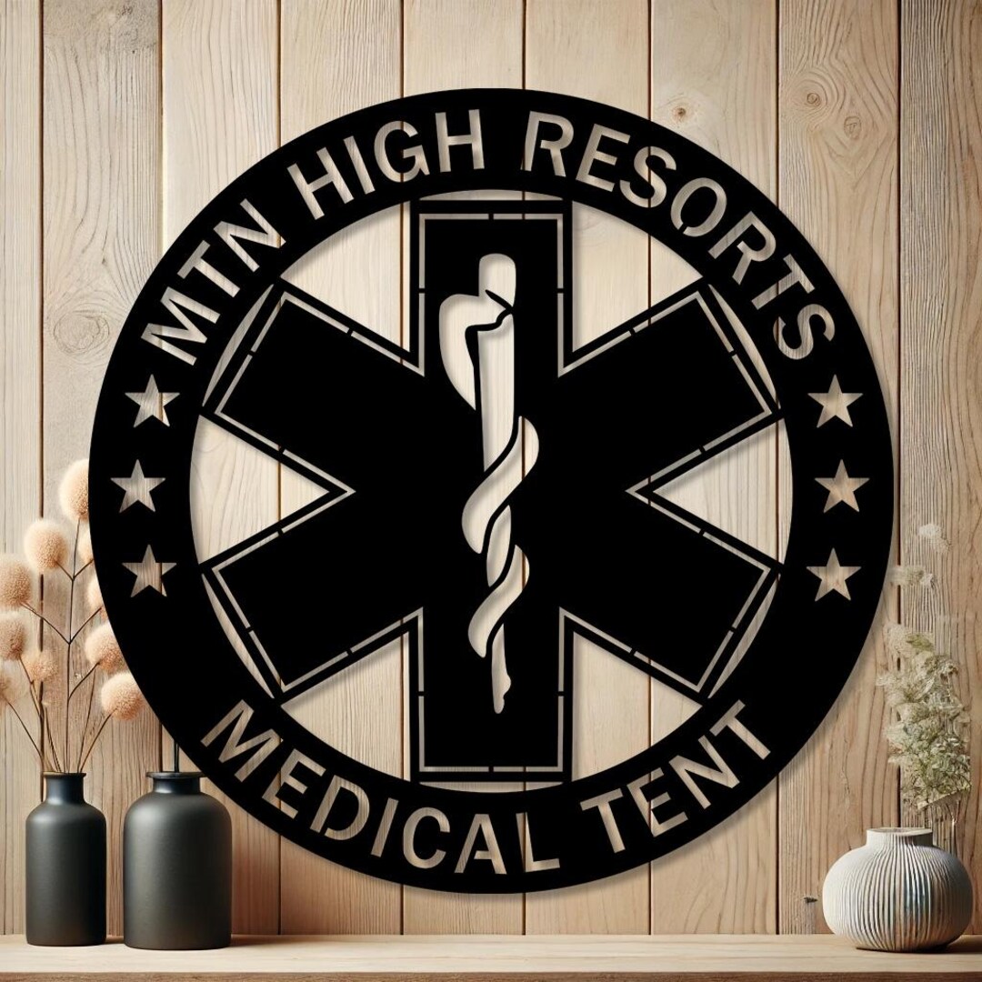 Personalized Medical Metal Sign | Custom Rod of Asclepius Wall Decor - Etsy