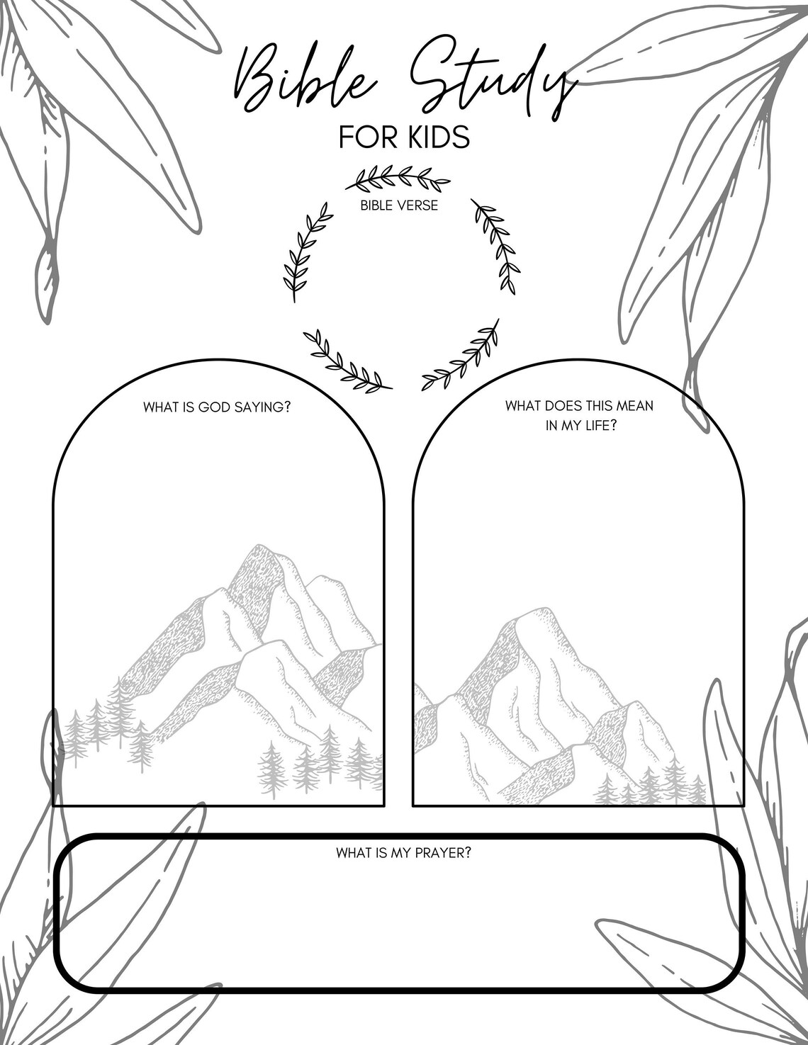 Bible Study Printable Sheet for Kids - Etsy