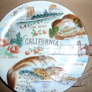 California Decorative Plate 8 Diameter Hand Painted Vintage: Golden ...