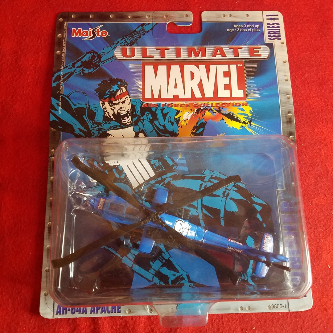 PUNISHER AH-64A Apache Helicopter, Marvel Air Force Series 1 Maisto ...