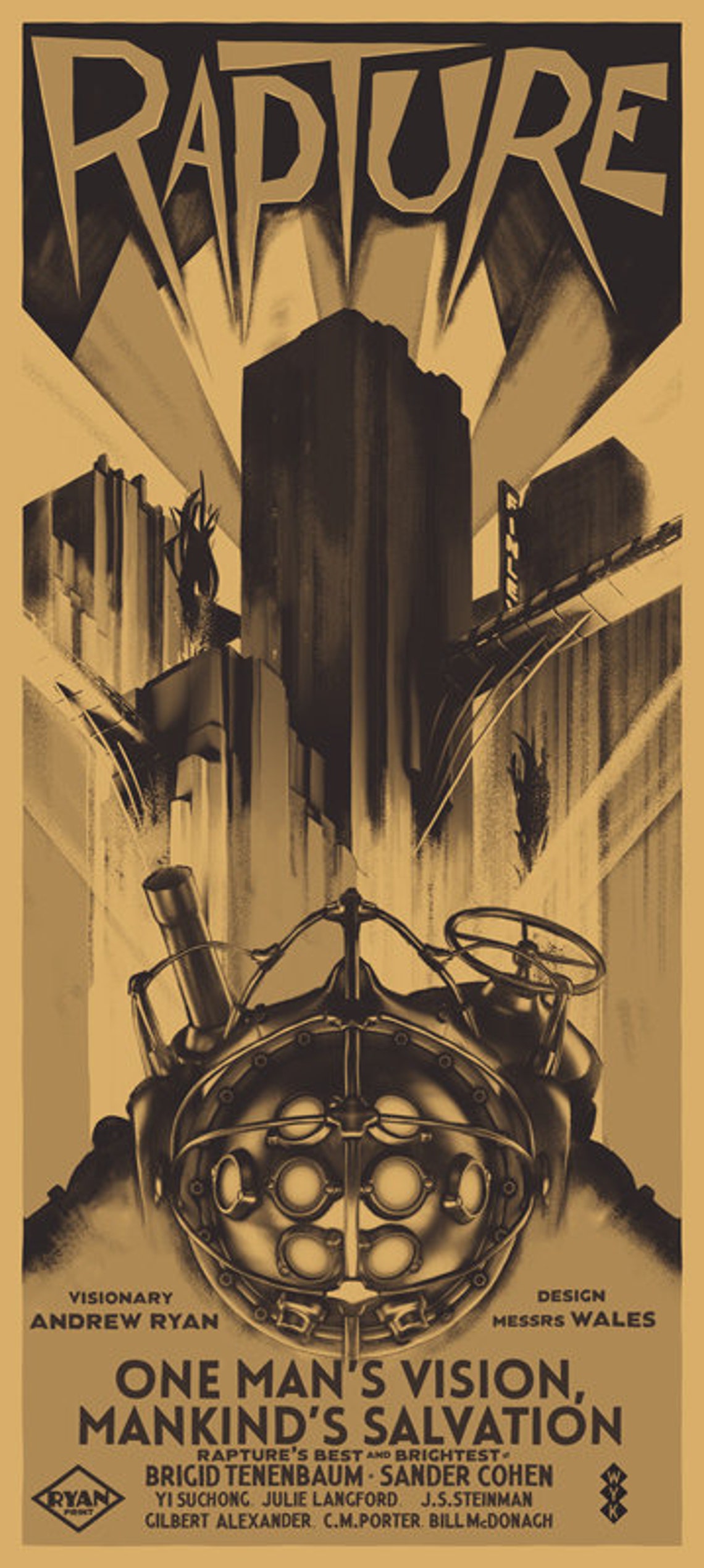 Bioshock Rapture Print Art Deco Vintage style Poster | Etsy