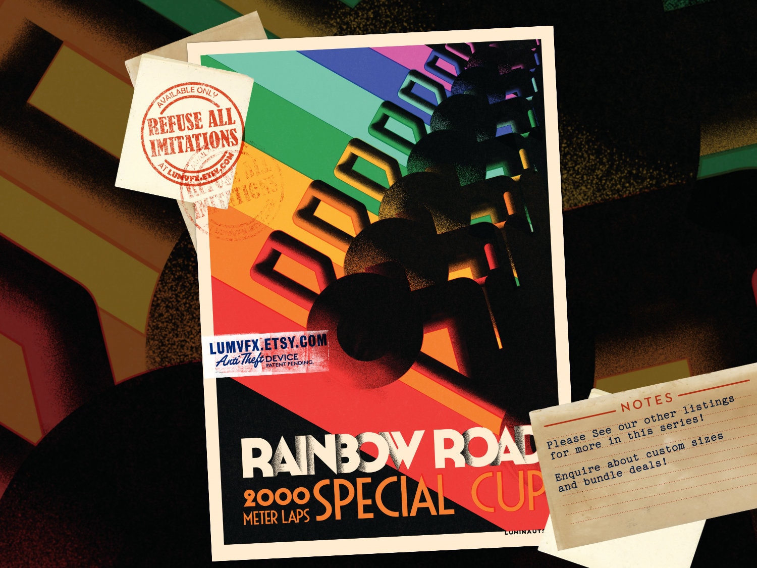 Mario Kart Inspired Rainbow Road Vintage Style Artwork - Etsy UK