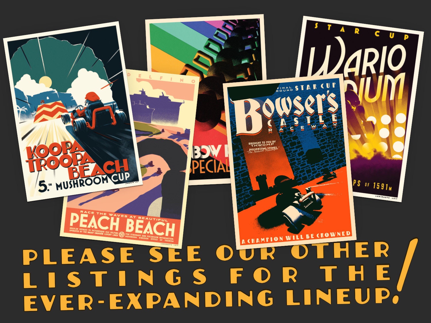 Mario Kart Inspired Yoshi Valley Vintage Style Artwork - Etsy UK