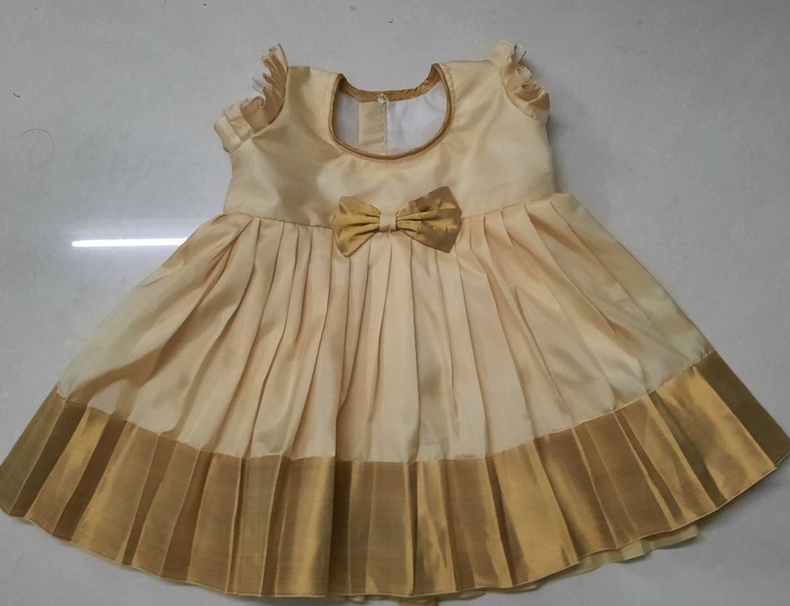 Traditional Indian Silk Frock for Girls Cradle Ceremony - Etsy