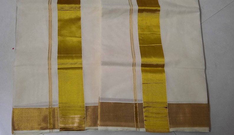 Kerala Mundu Style Cotton Half Saree Set Skirt and Contrast - Etsy
