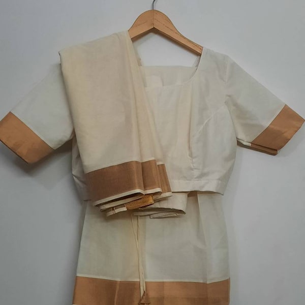 Kerala Kasavu Dupatta - Etsy