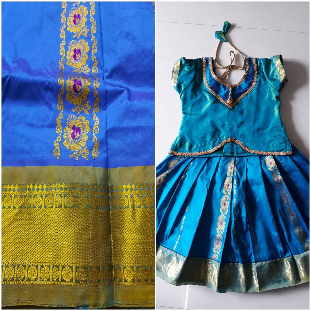 Indian Silk Pavadai for Girls Traditional Wedding Wear Pattu Pavadai ...