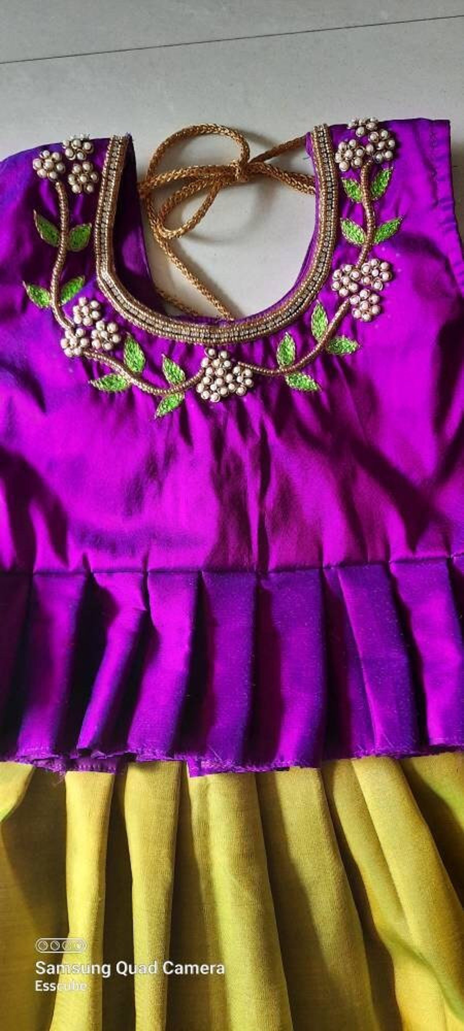 Light Green and Purple Pattu Pavadai for Girl Baby India - Etsy