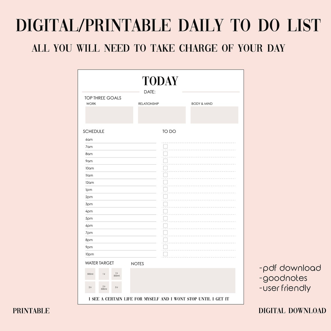 Simple to Do List Printable to Do List Template Daily - Etsy UK