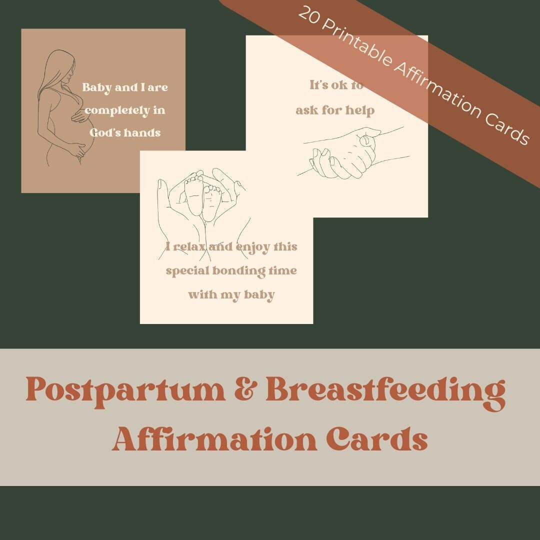 Postpartum Affirmation Cards | Printable Cards | Positive Breastfeeding ...