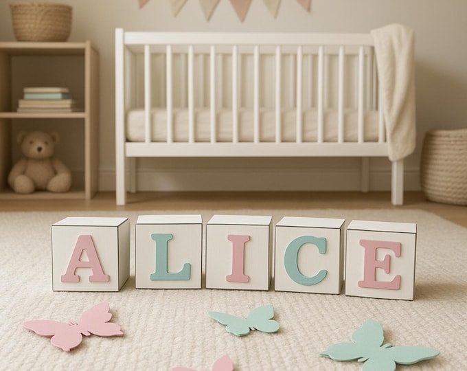 Name Blocks - Wooden Baby Name Nursery and Child's Bedroom Decor - Etsy ...