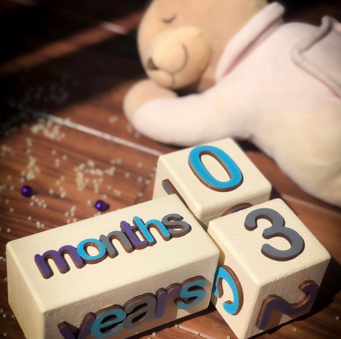 Baby Milestone Blocks, Baby Age Blocks, Color Milestone Blocks ...