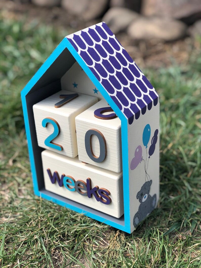 Baby Age Blocks, Month Milestone Blocks, Wooden Blocks Set, Baby Shower ...