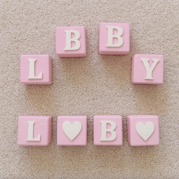 Pink Blocks That Spell Baby
