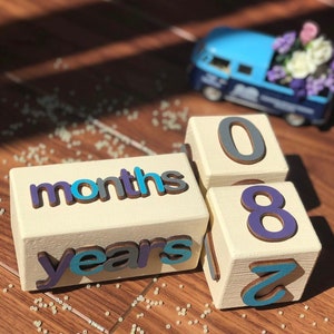 Baby Milestone Blocks, Baby Age Blocks, Color Milestone Blocks, 3d ...