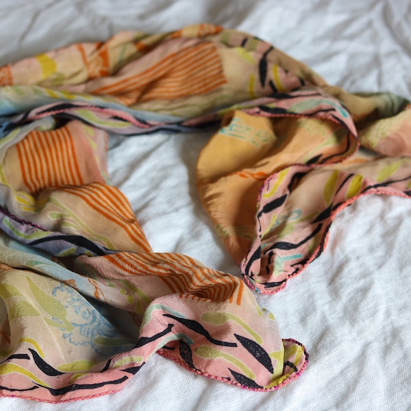 Vintage Silk Scarf - Etsy