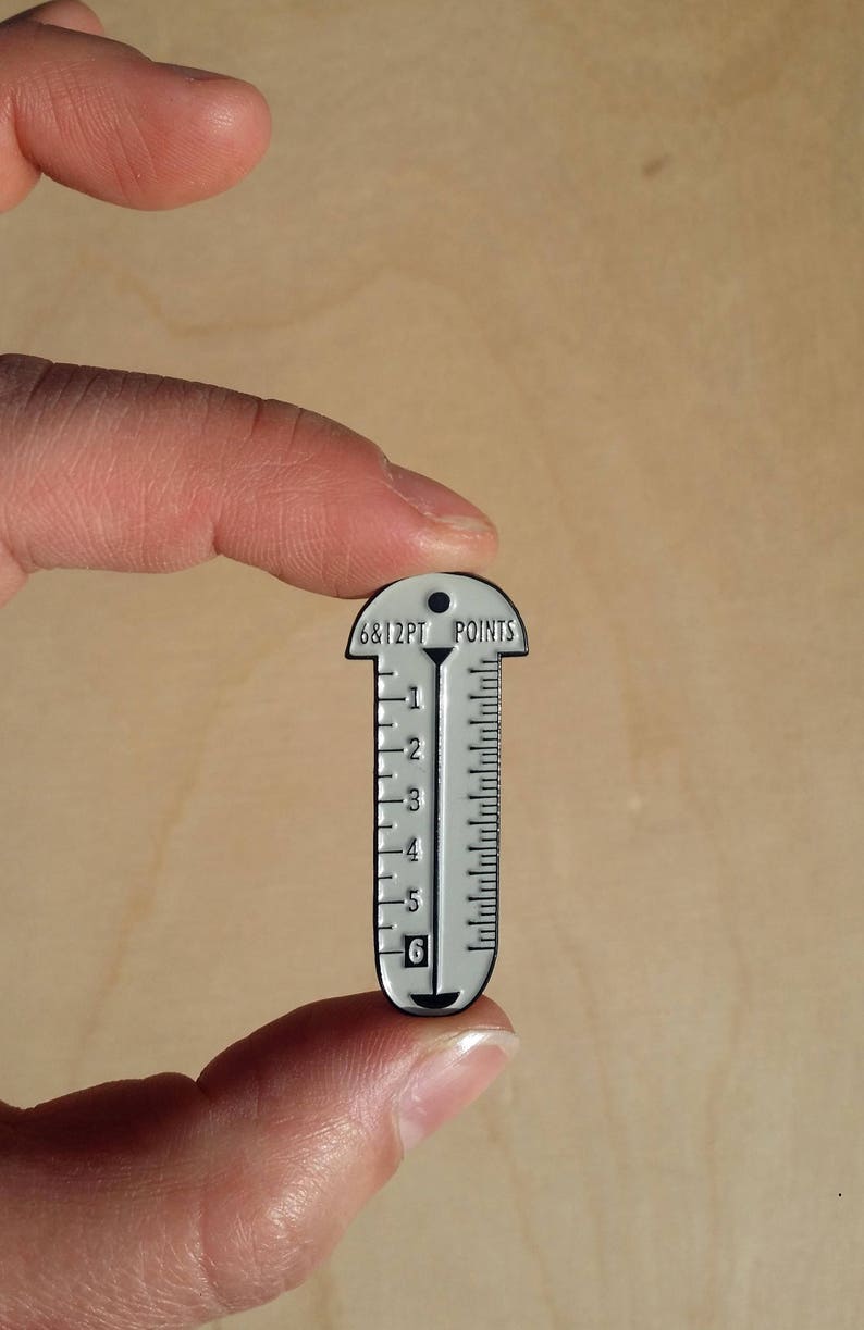Pica Pole Letterpress Ruler Enamel Pin - to Scale! - Etsy