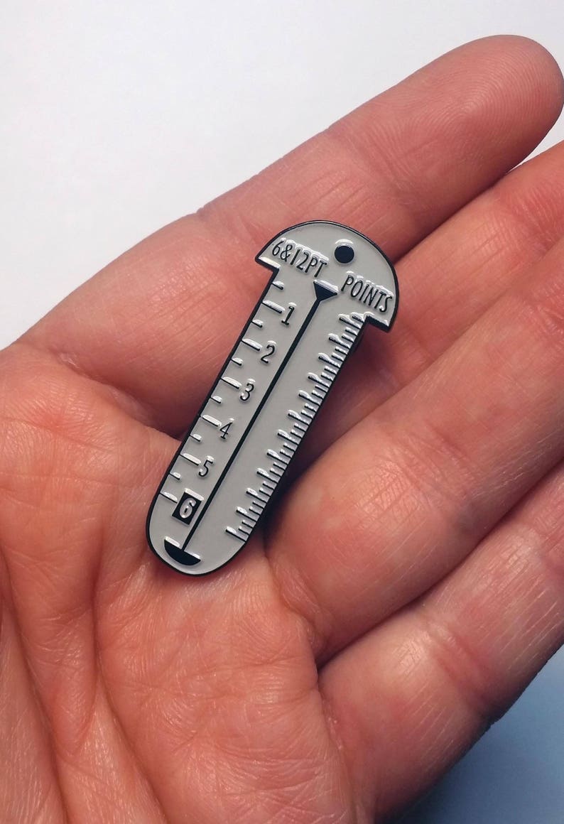 Pica Pole Letterpress Ruler Enamel Pin - to Scale! - Etsy