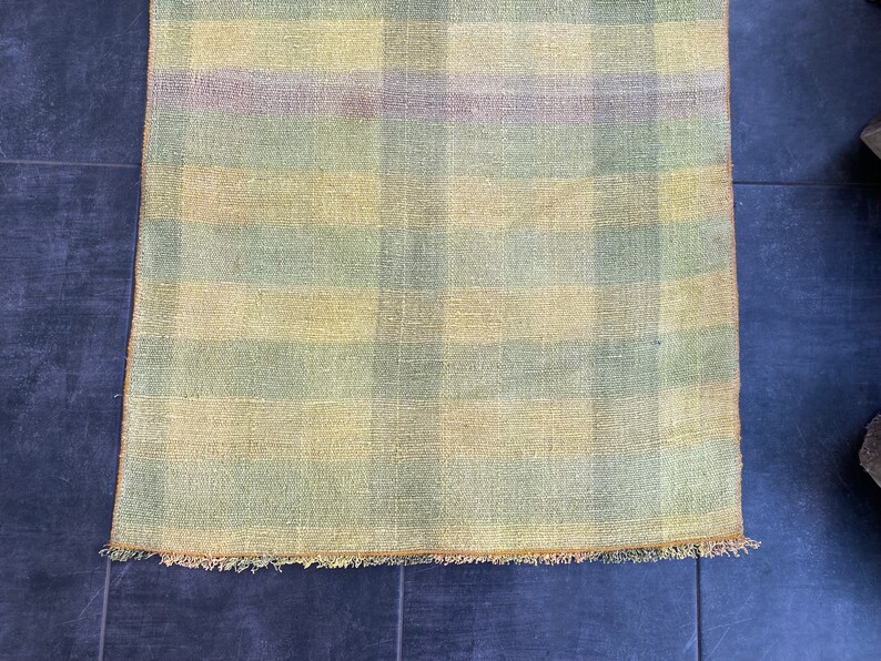 Yellow Decor 2x4 Turkish Kilim Area Rug, Handmade Kilim, Striped Design ...