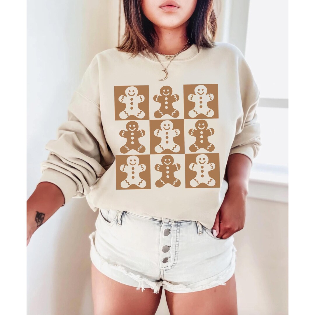 Retro Checkered Gingerbread Man PNG, Trendy Distressed Christmas PNG ...