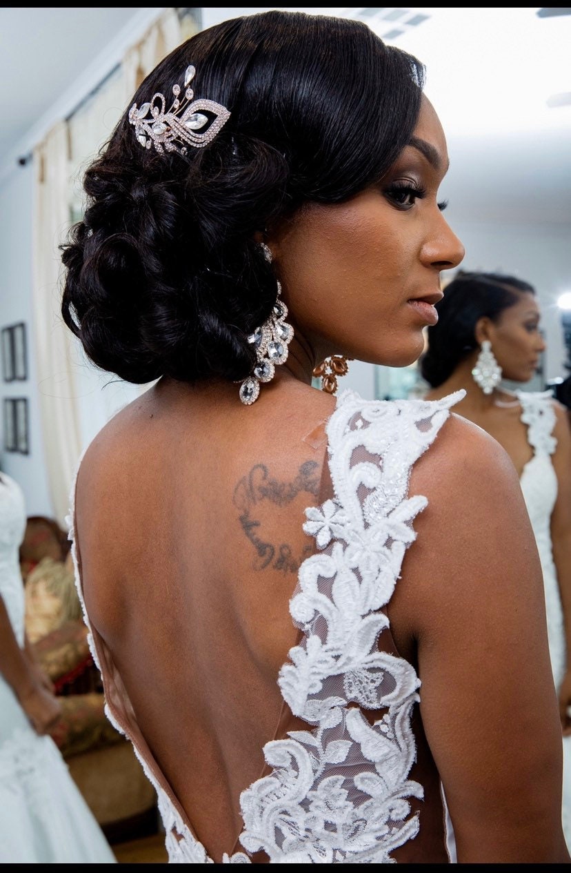 Imani Custom Mermaid Wedding Dress: Duchess Satin Lace Beach Gown - Etsy
