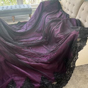 Marissa J Purple and Black Wedding Dress With Removable Train, 2 in 1 ...