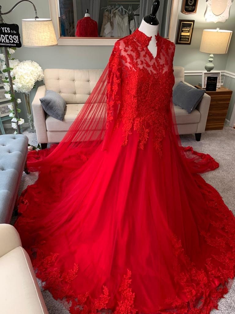 Alternative Red Wedding Dress | Etsy