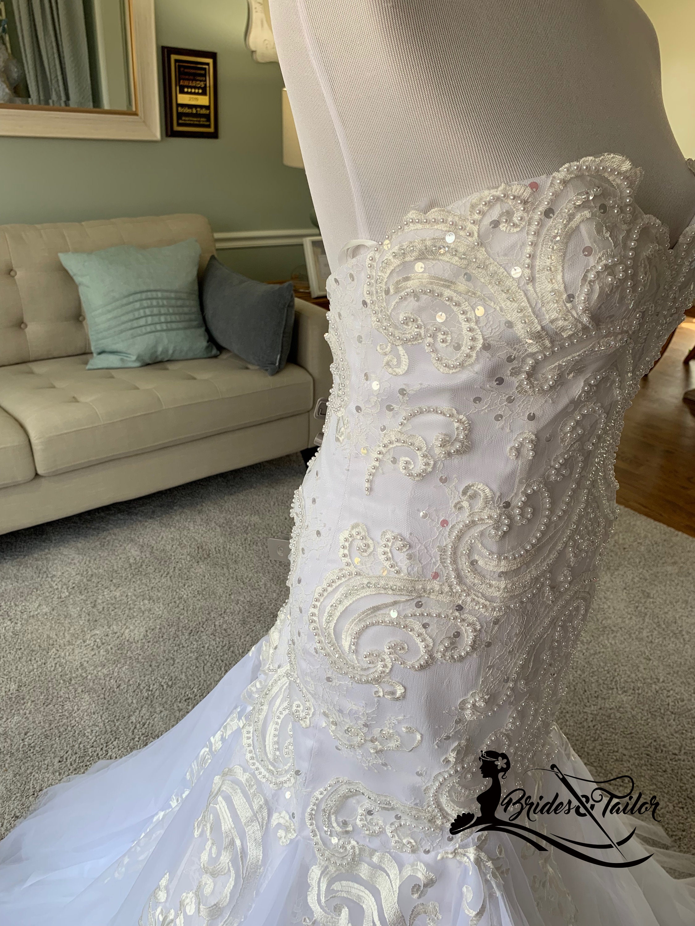 Custom Made French Lace Mermaid Wedding Dress With - Etsy