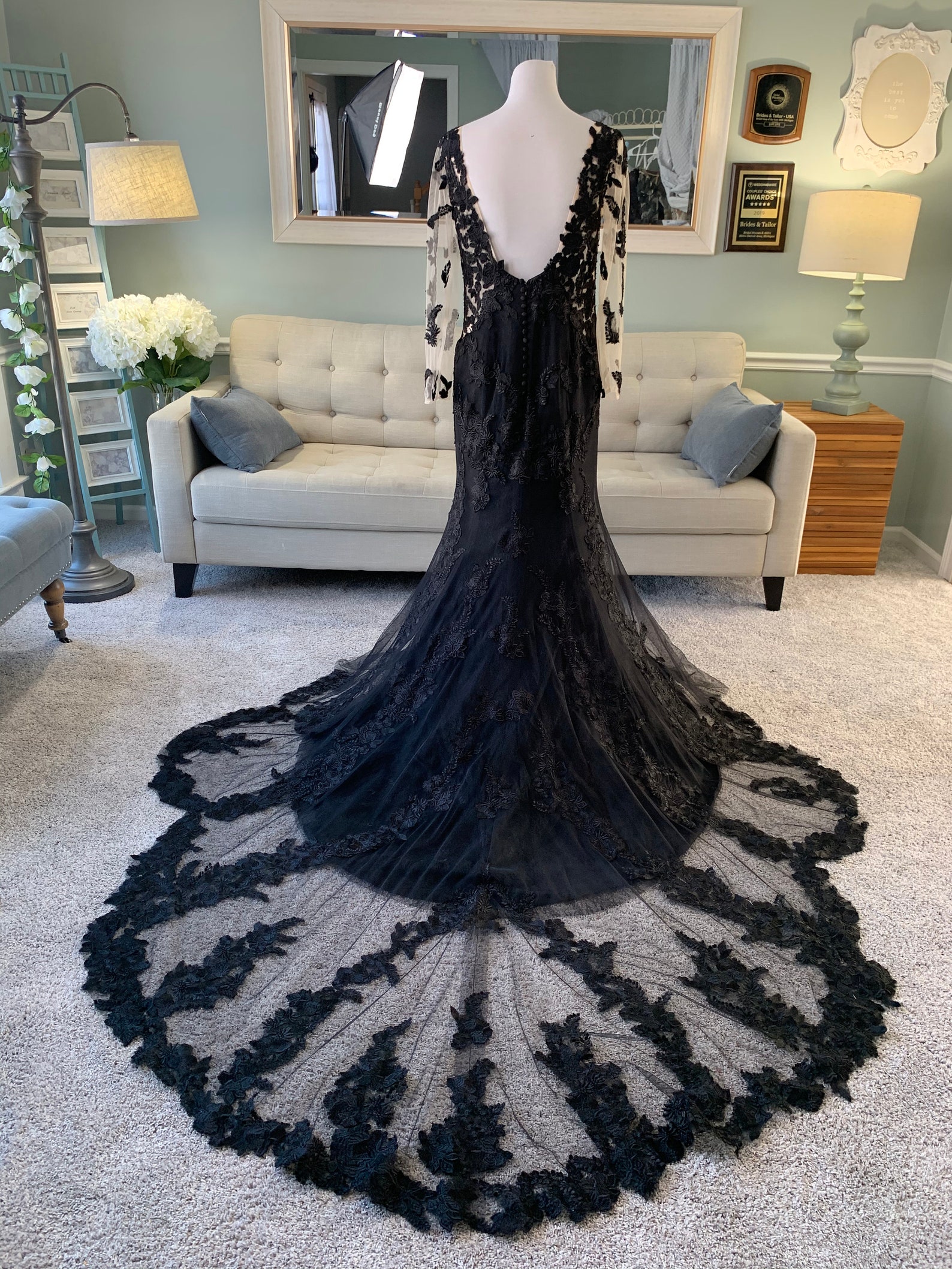 Custom Black Wedding Dress by Brides & Tailor Custom Black - Etsy