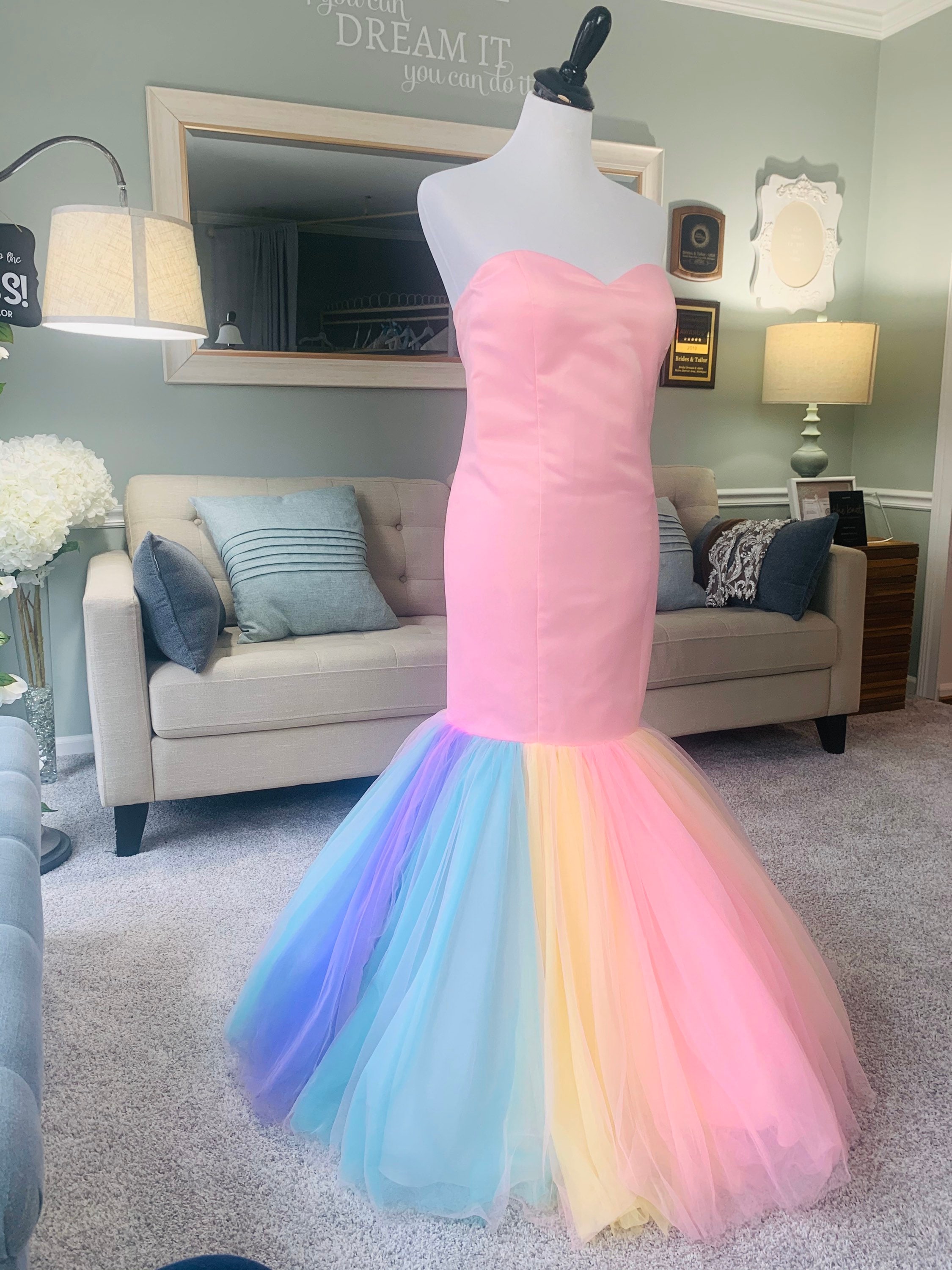 Custom Pink Wedding Dress Custom Colored Wedding Dress | Etsy