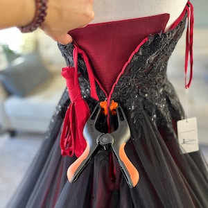 Taylor Dark Red and Black Wedding Dress, Ombre Colored Wedding Dress, Halloween Wedding Dress ...