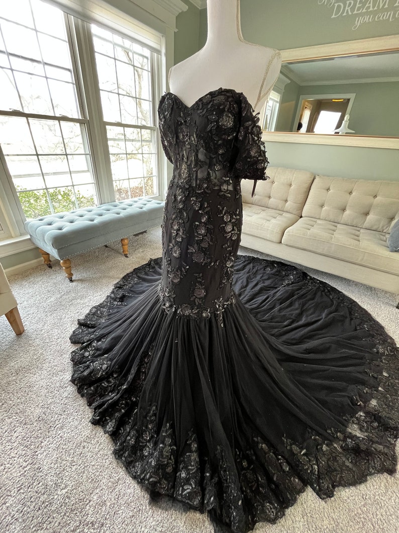 Cassie Custom Black Wedding Dress - Etsy