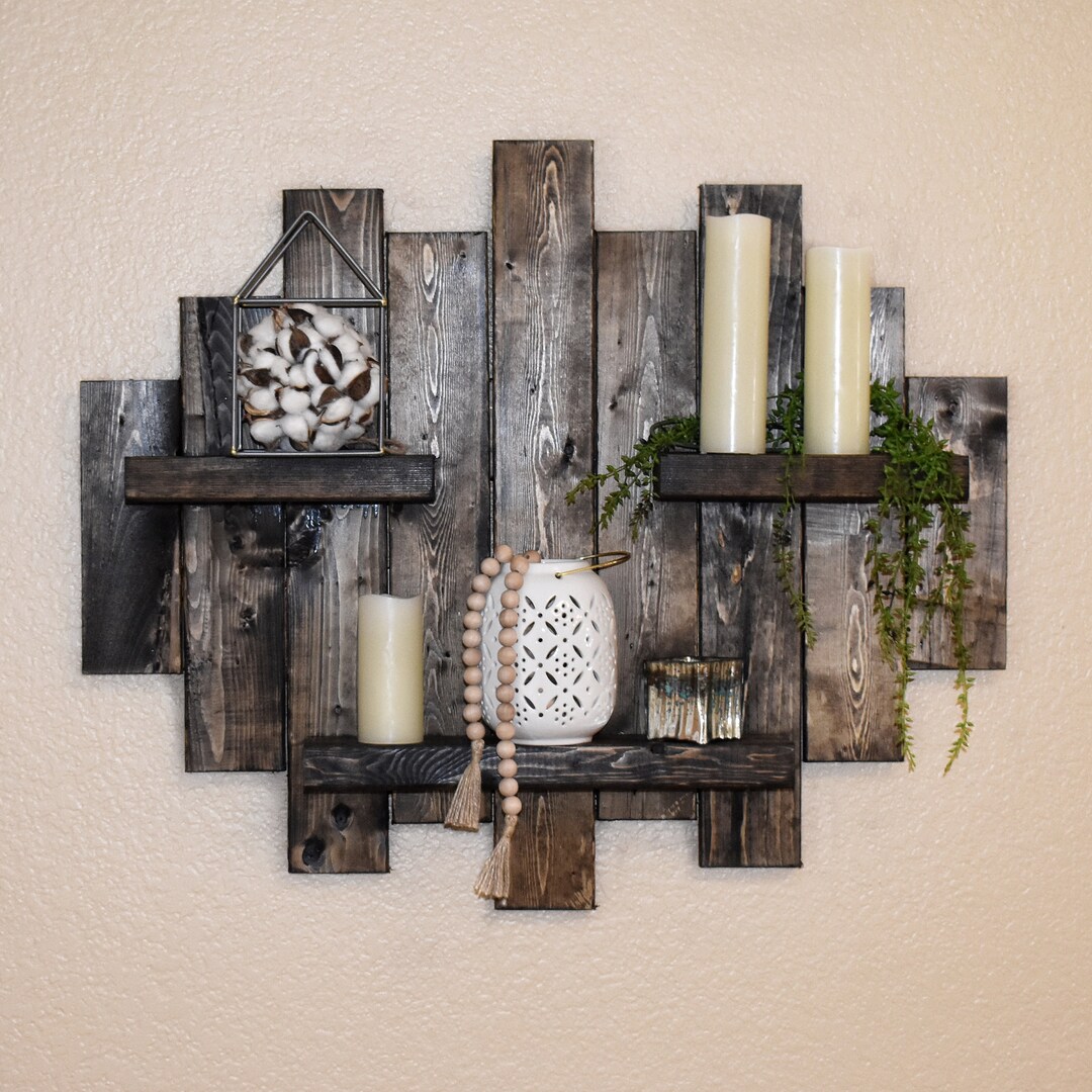 Custom Farmhouse Wall Shelf, Floating Wall Shelf, Rustic Wall Shelf ...