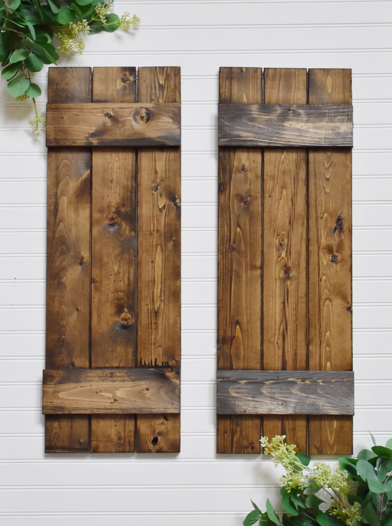 Tx Farmhouse Wood Shutters Pair Rustic Shutters Farmhouse - Etsy