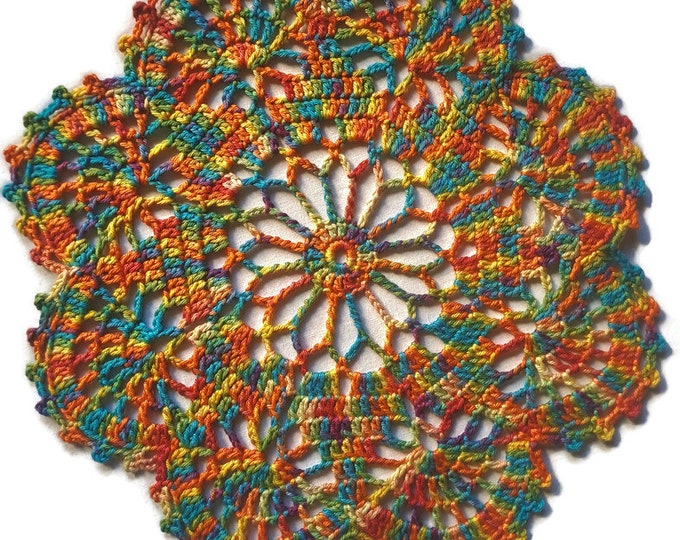 PATTERN , Crocheted Mandala , Rainbow Bright Color Mandala Pattern ...