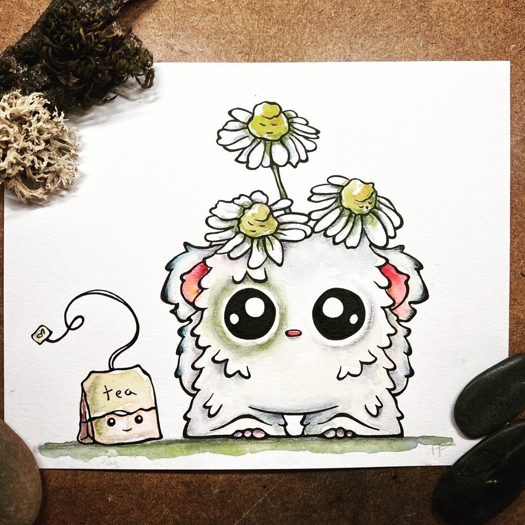 Chamomile - 8"x10" Original Watercolor/graphite Painting -by Furbeast ...
