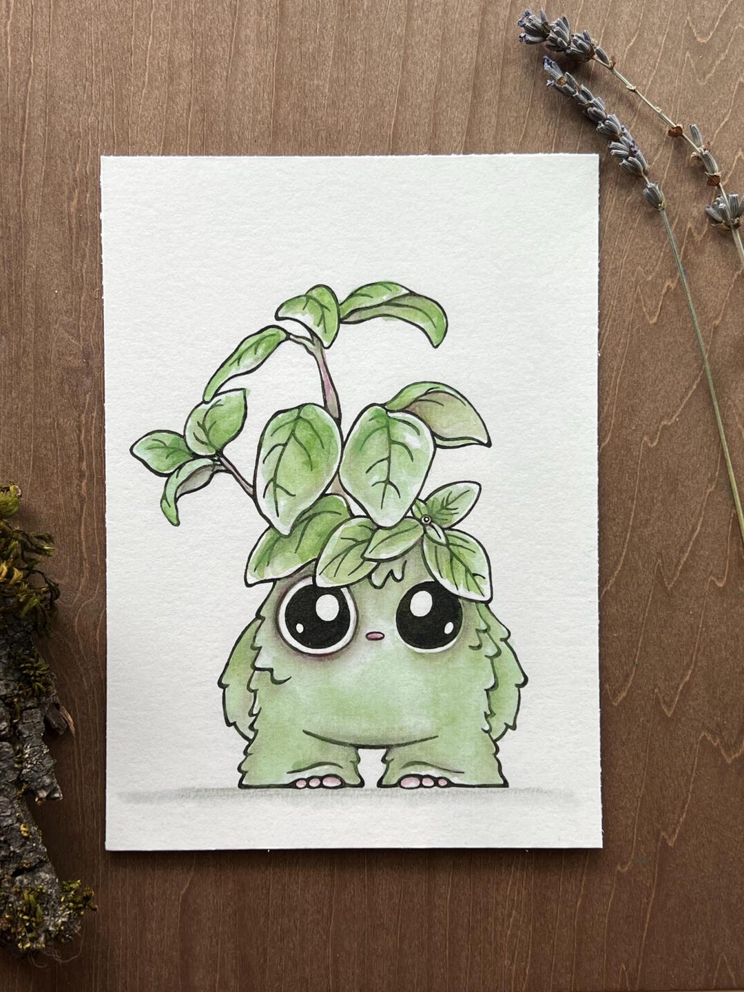 BASIL BEAST 5x7 PRINT of Original Watercolor/graphite by Furbeast ...