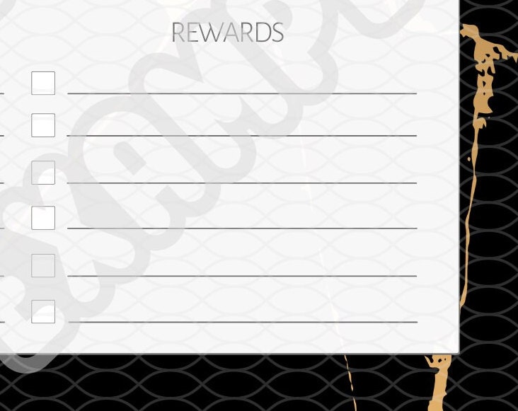 Chore Chart DIY Planner Printable Black & Gold Marble W/ Grey Script - Etsy