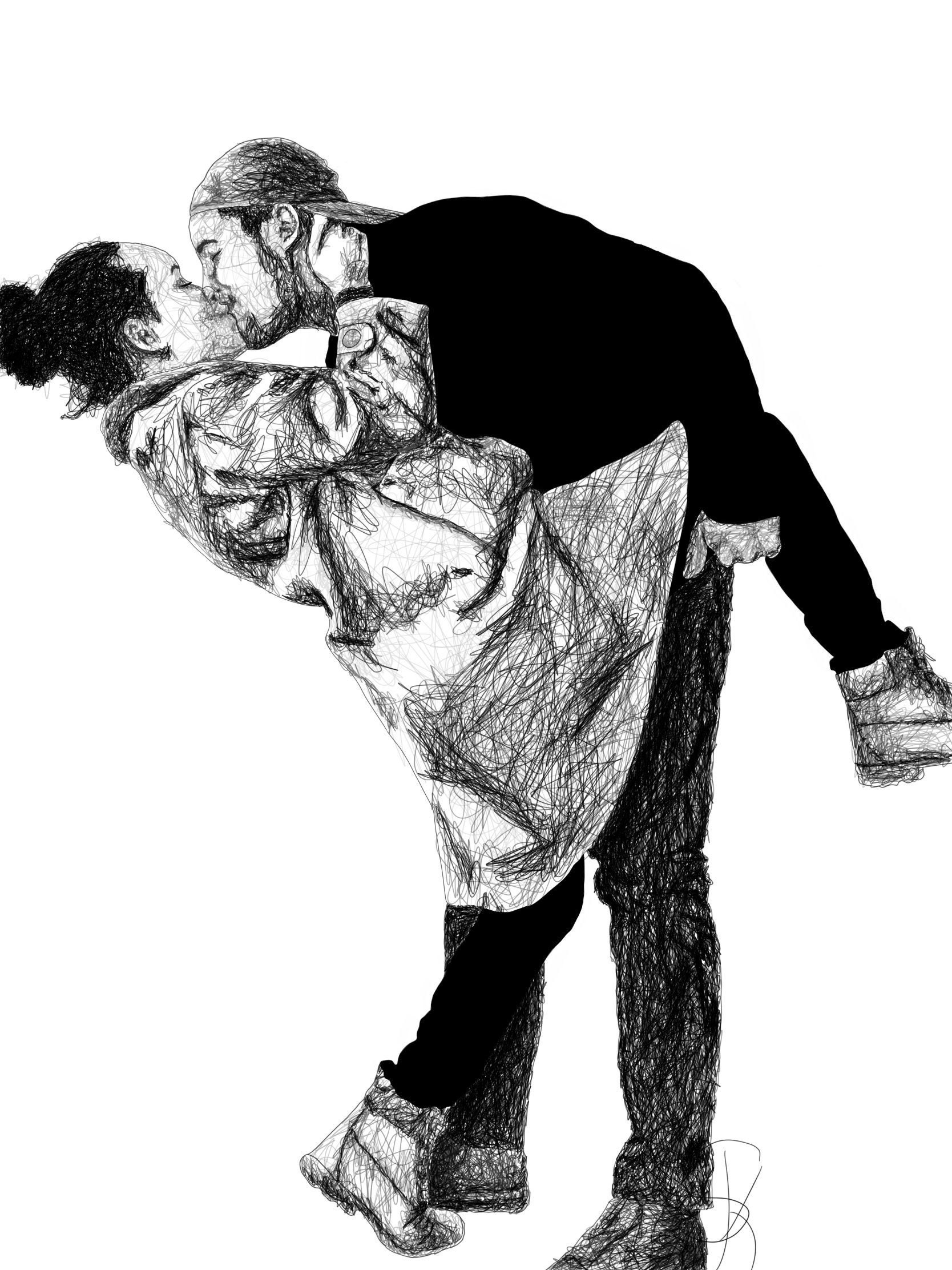 Hand-drawn Photo Drawing - Scribble Style - DIGITAL ONLY - Etsy