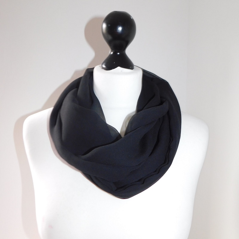 Small Black Sheer Scarf - Etsy